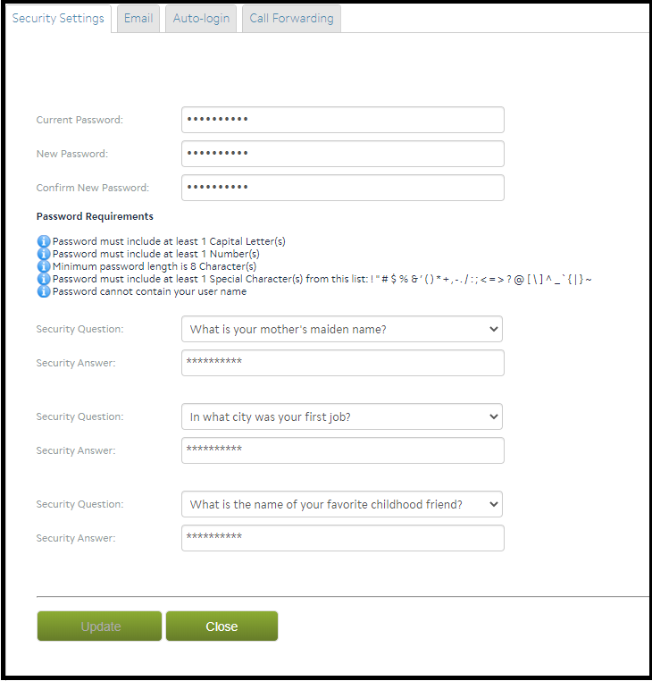 VCC | Enabling the Self-service Option for Password