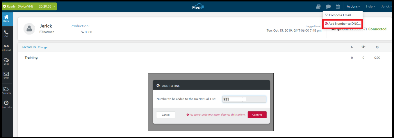 Agent | Adding a Number to the DNC list