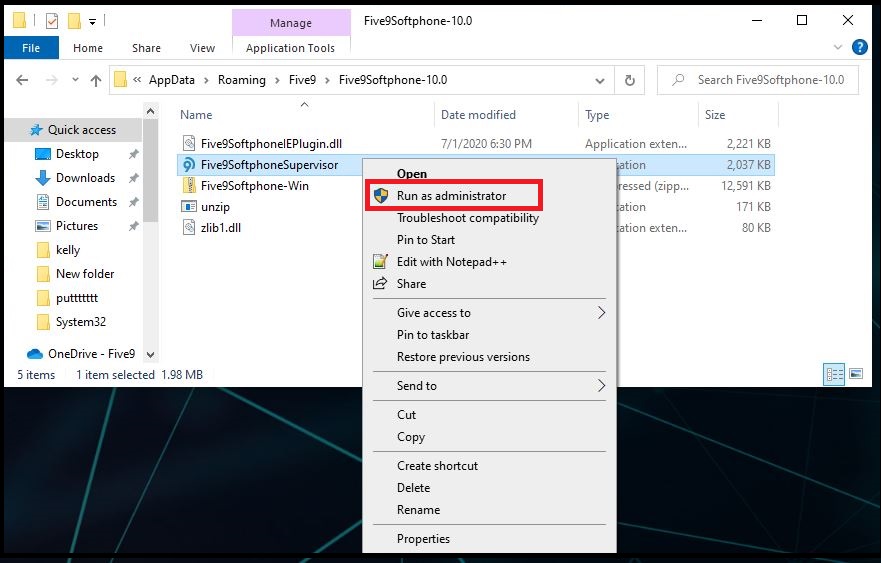 Plus Applications | Getting Error: Softphone error writing to file