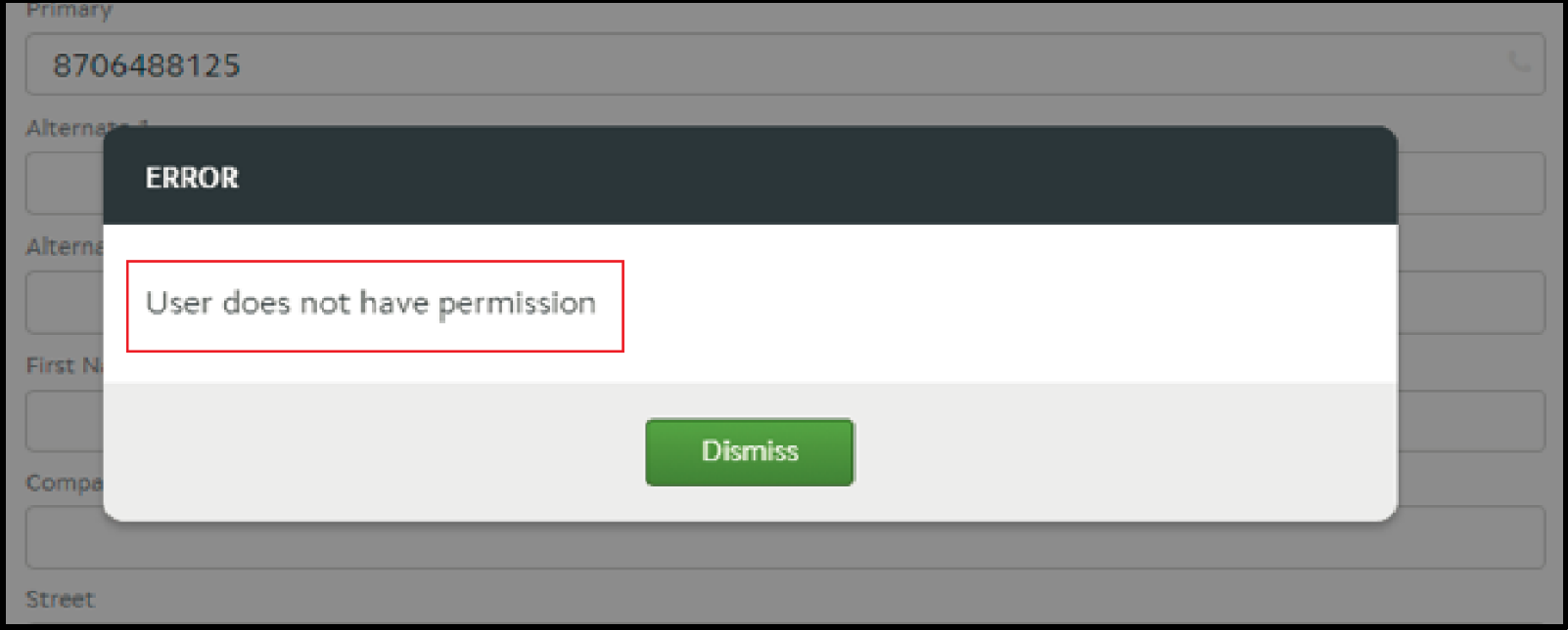 Agent Desktop Plus | Getting error message "User does not have permission" when selecting ...
